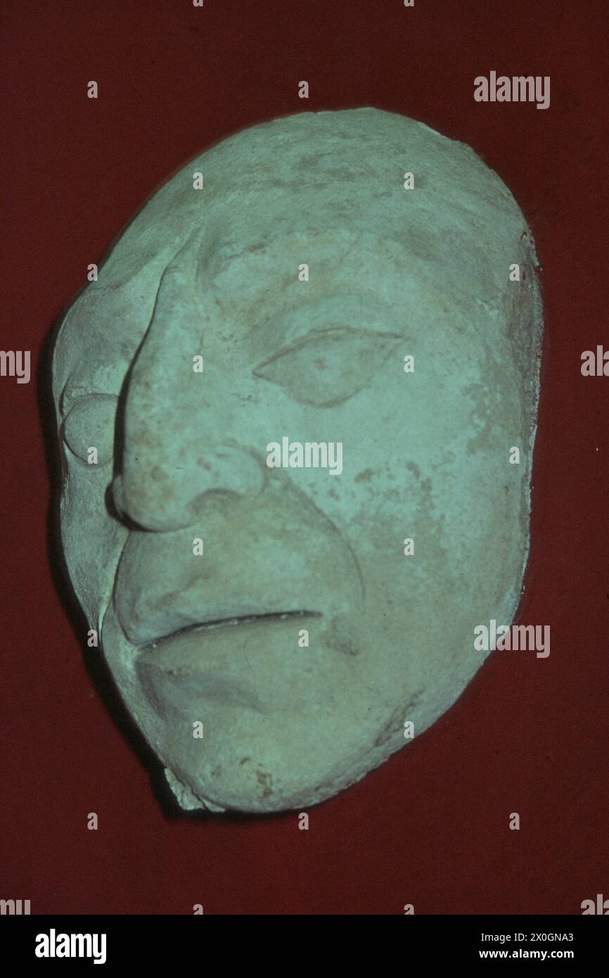 A Mayan death mask from Palenque in the Anthropological Museum in ...