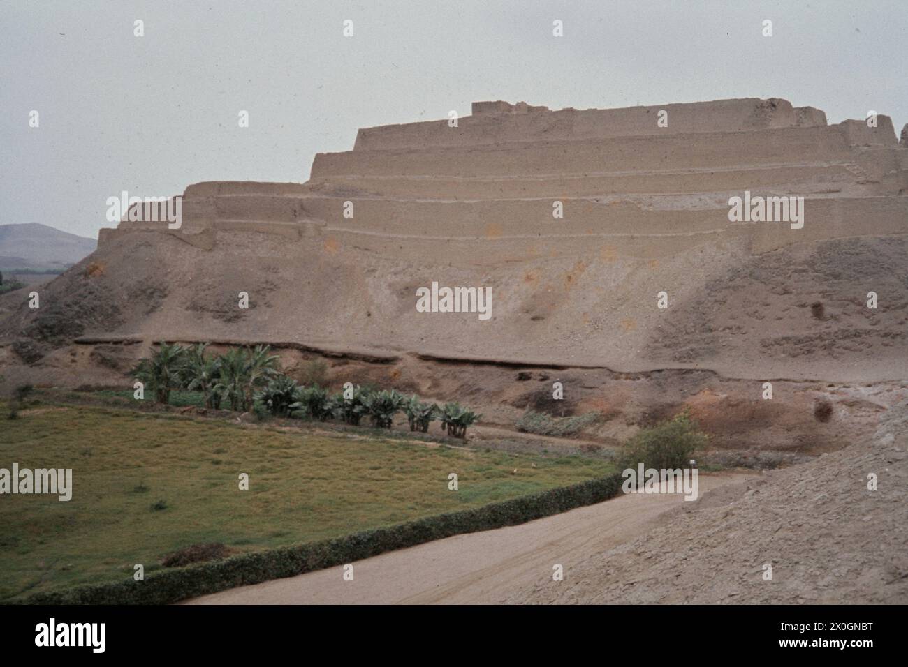 The mountain of the ruined city Paramonga near Lima. [automated ...