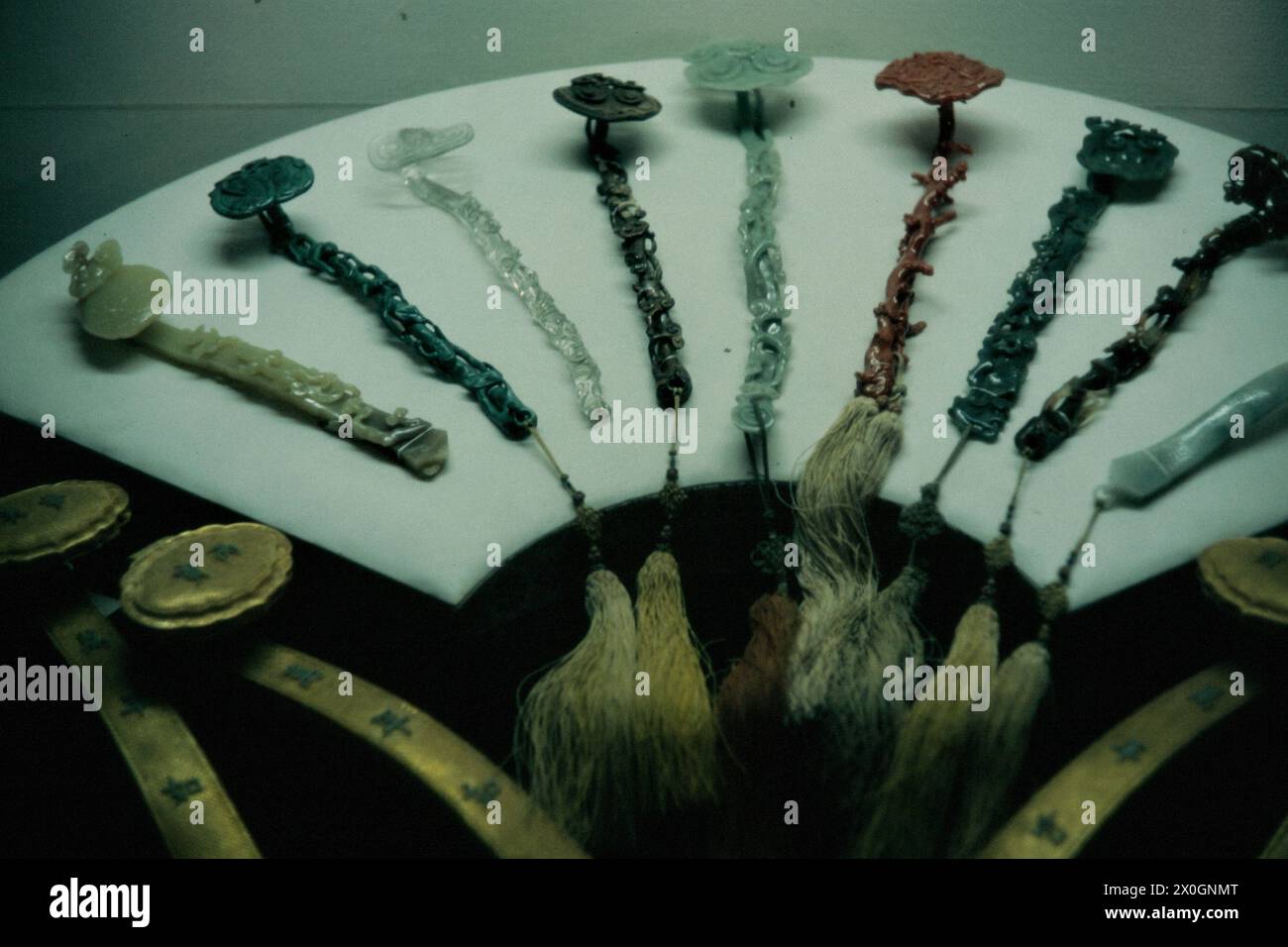 A collection of seals as part of an exhibition in a museum in Beijing ...