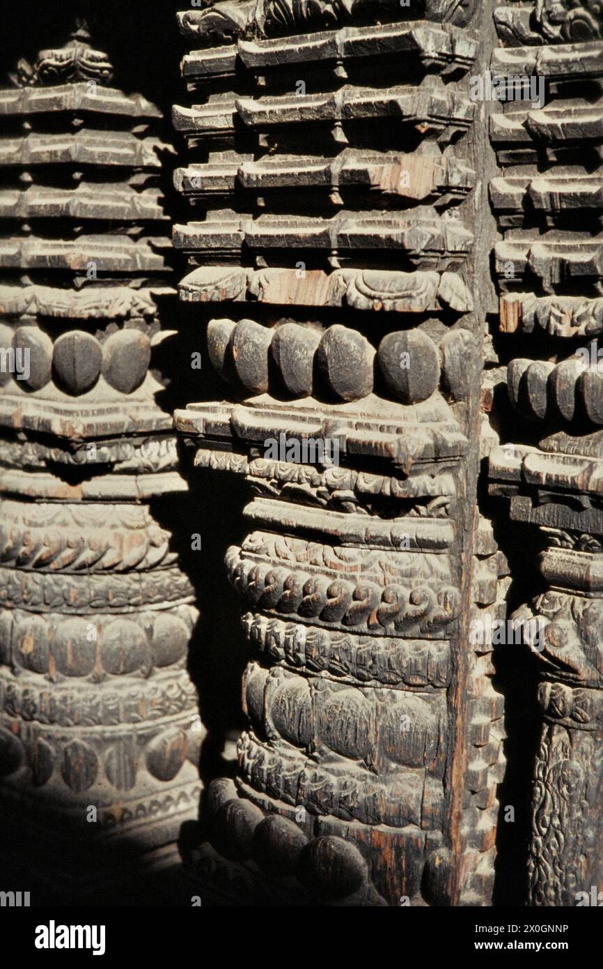 Close-up of a column of the Judgement Hall with carved ornaments in the ...