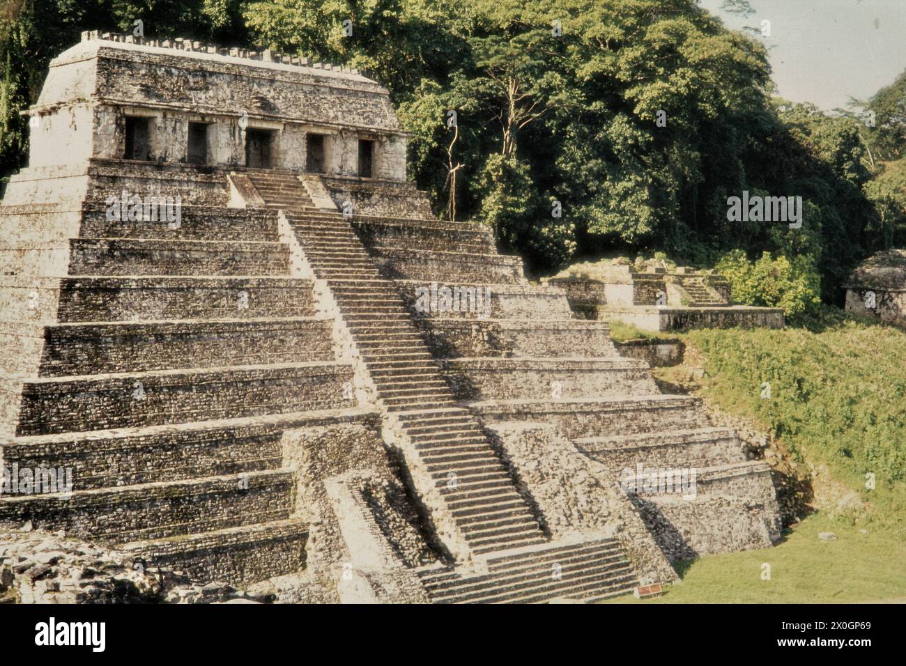 View from the observatory to the temple of the inscriptions in the ...