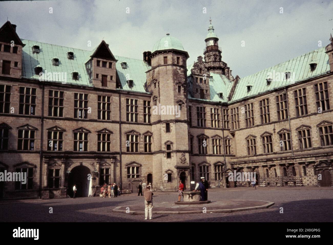 The inner courtyard of Kronborg Castle in Helsingor in north-eastern ...