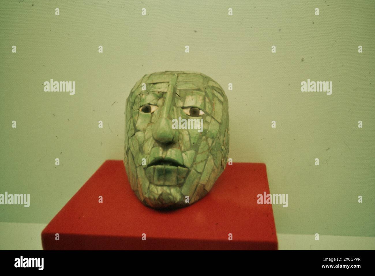 A jade mosaic mask of a priestly prince, from the Pyramid of ...