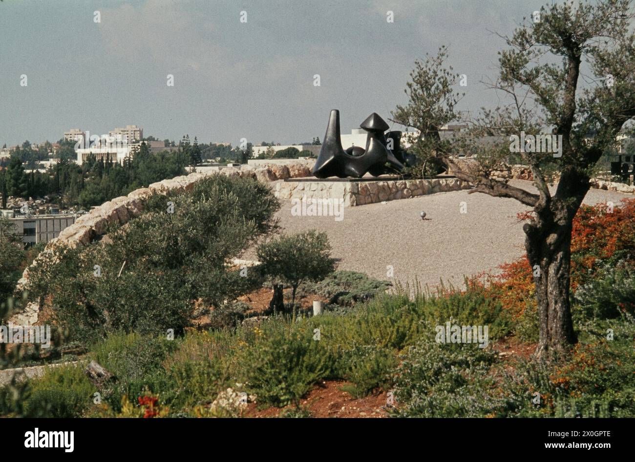 View of a sculpture by Henry Moore in the Billy Rose Art Garden in the ...