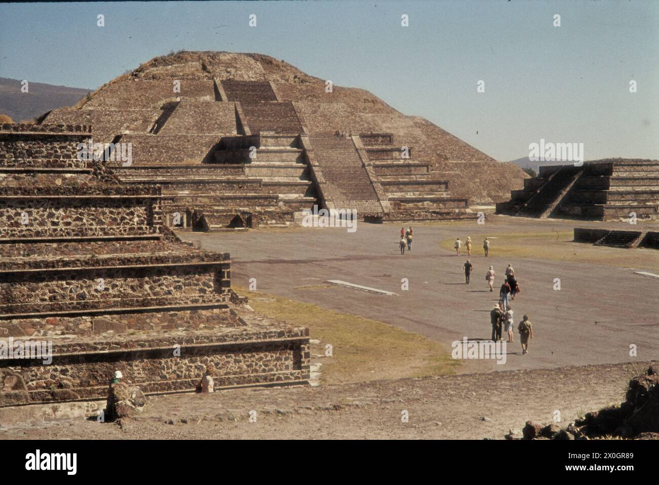 Tours on the moon square in front of the moon pyramid in the former ...