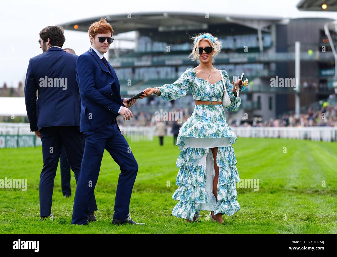 Racegoers crossing the track on day two of the 2024 Randox Grand ...