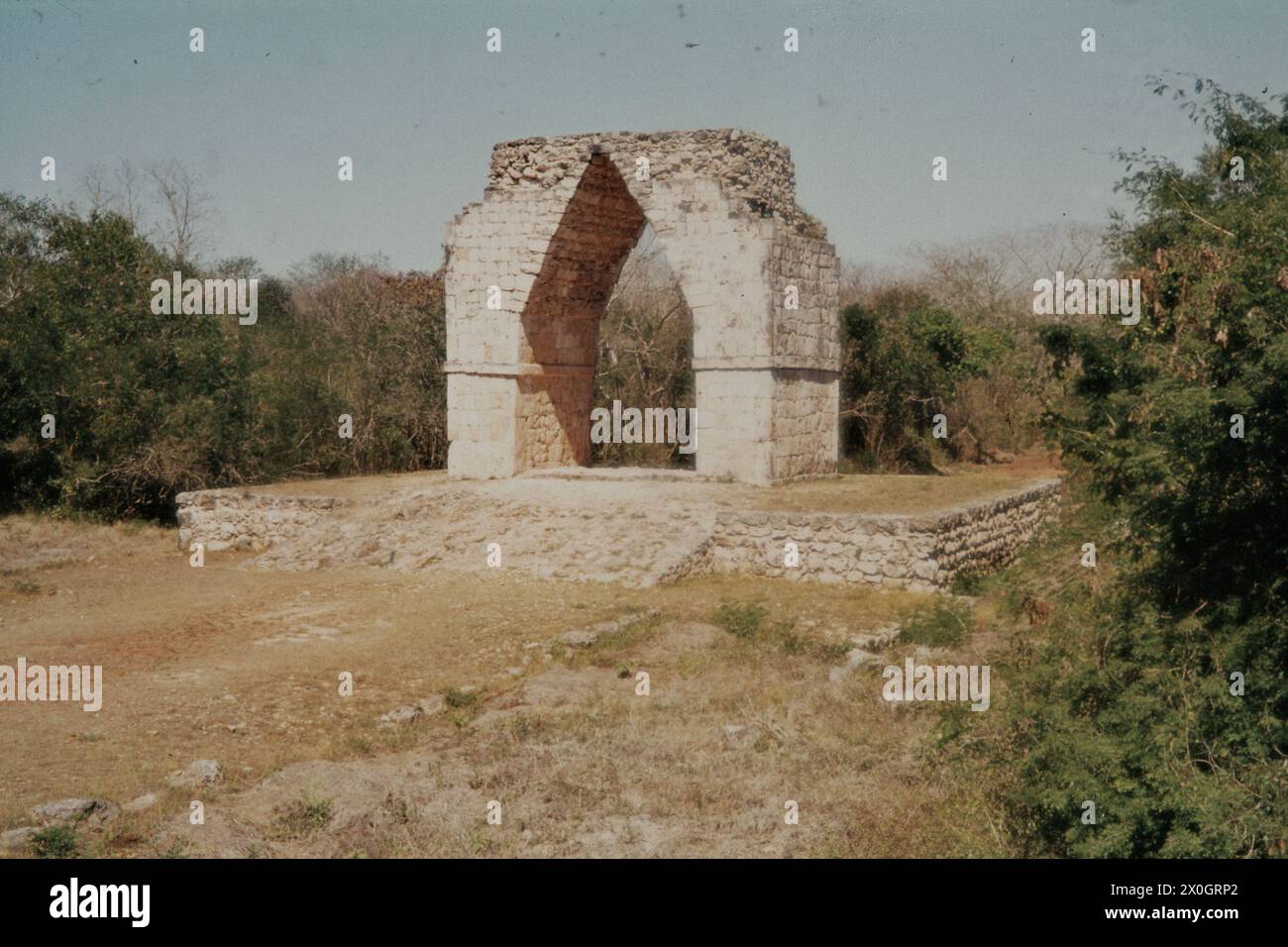A triumphal arch in the Kabah archaeological site. [automated ...
