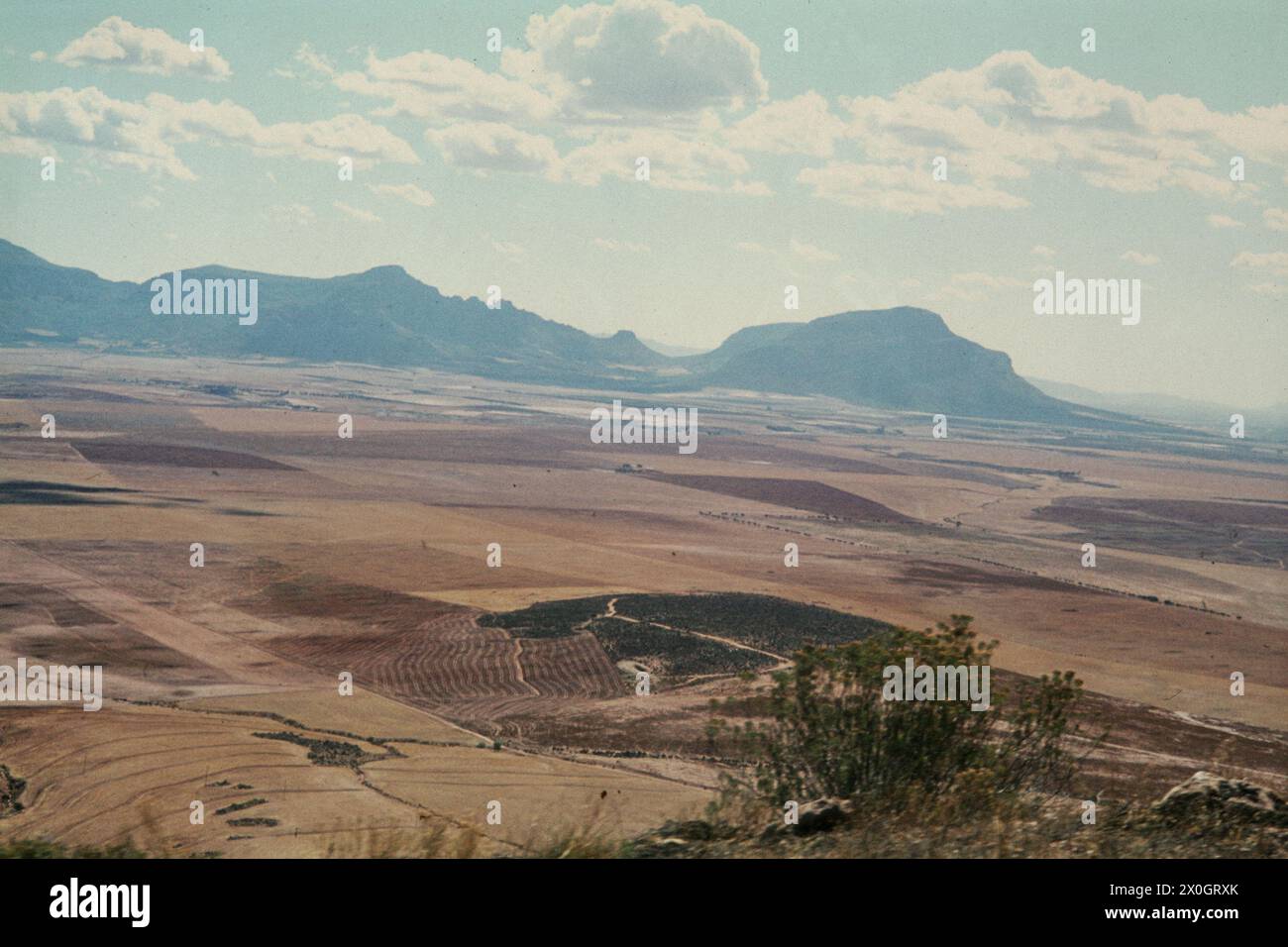 The landscape of the cape country seen from the pass at Citrusdal ...