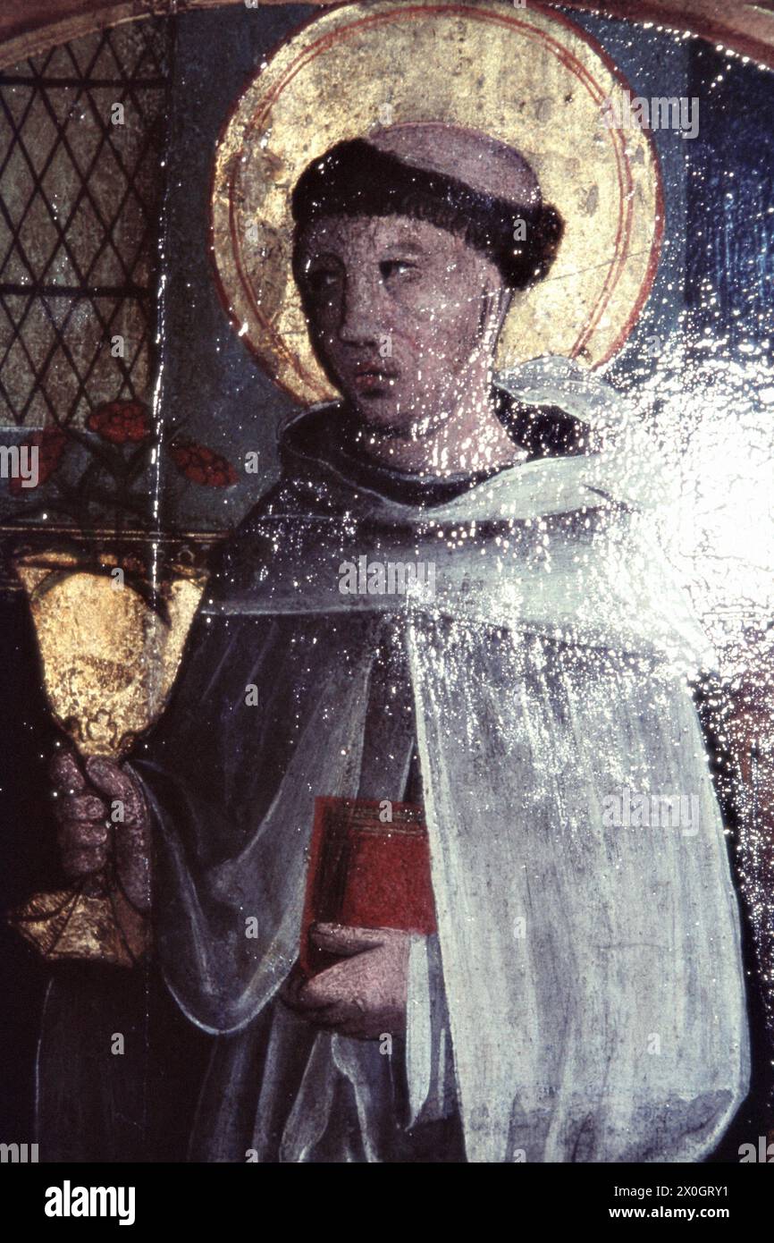 A painting of St. Hermann-Joseph von Steinfeld in the monastery ...