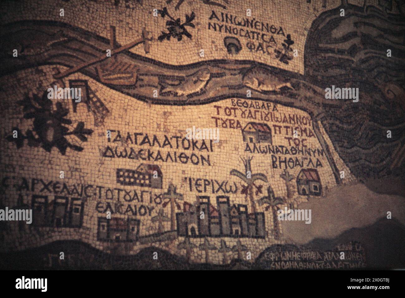 A mosaic from 600 AD on a floor in the Jordanian Madaba shows a map of ...
