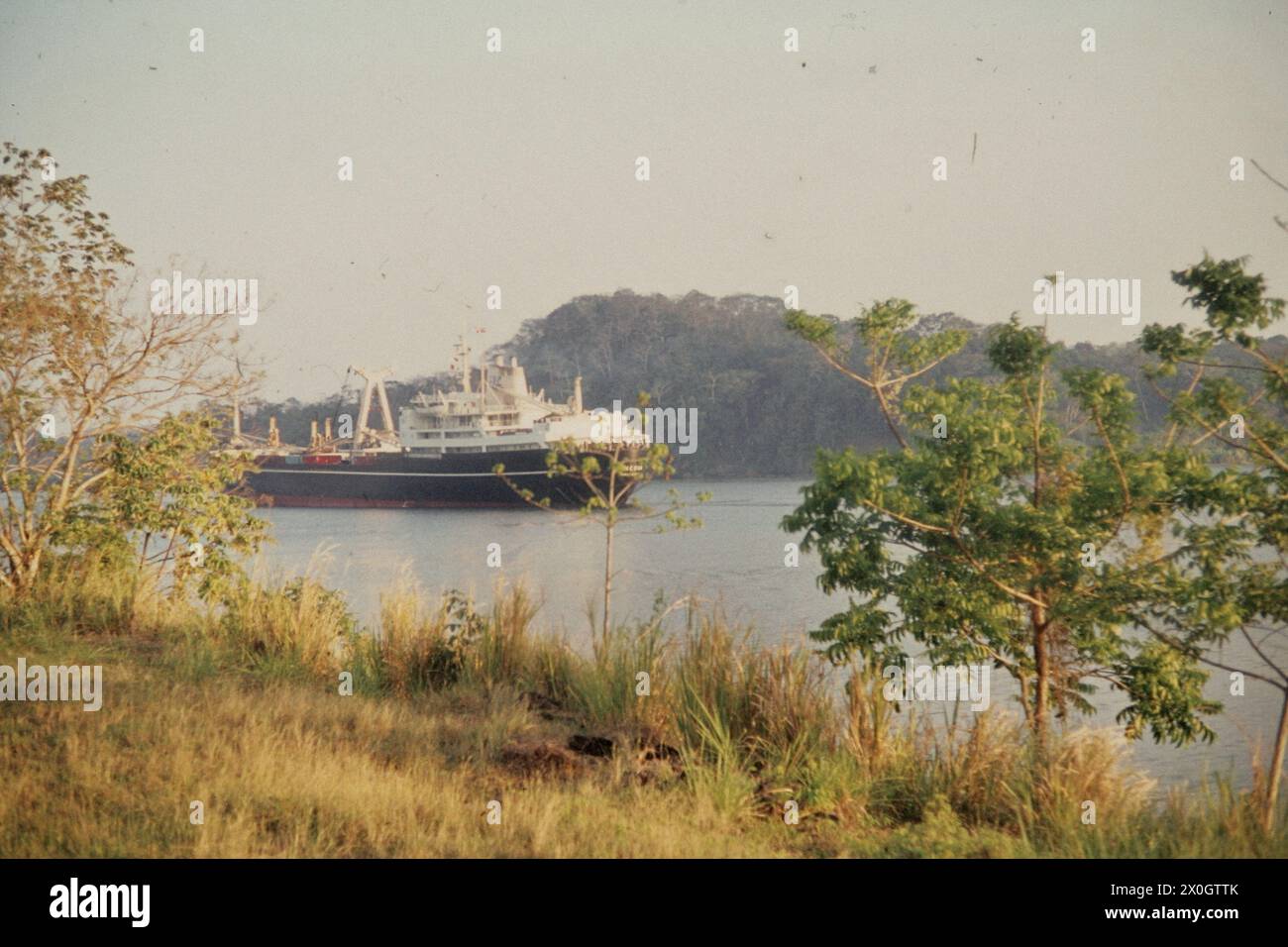 The ship Ancona in the Panama Canal. [automated translation] Stock ...