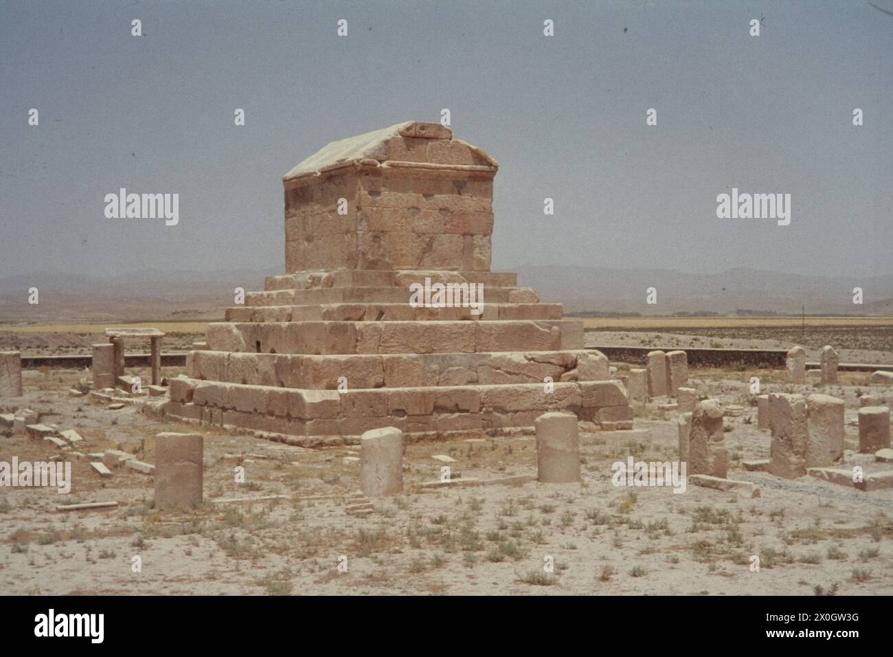Remains of the tomb of King Cyrus in Pasargeadae. [automated ...