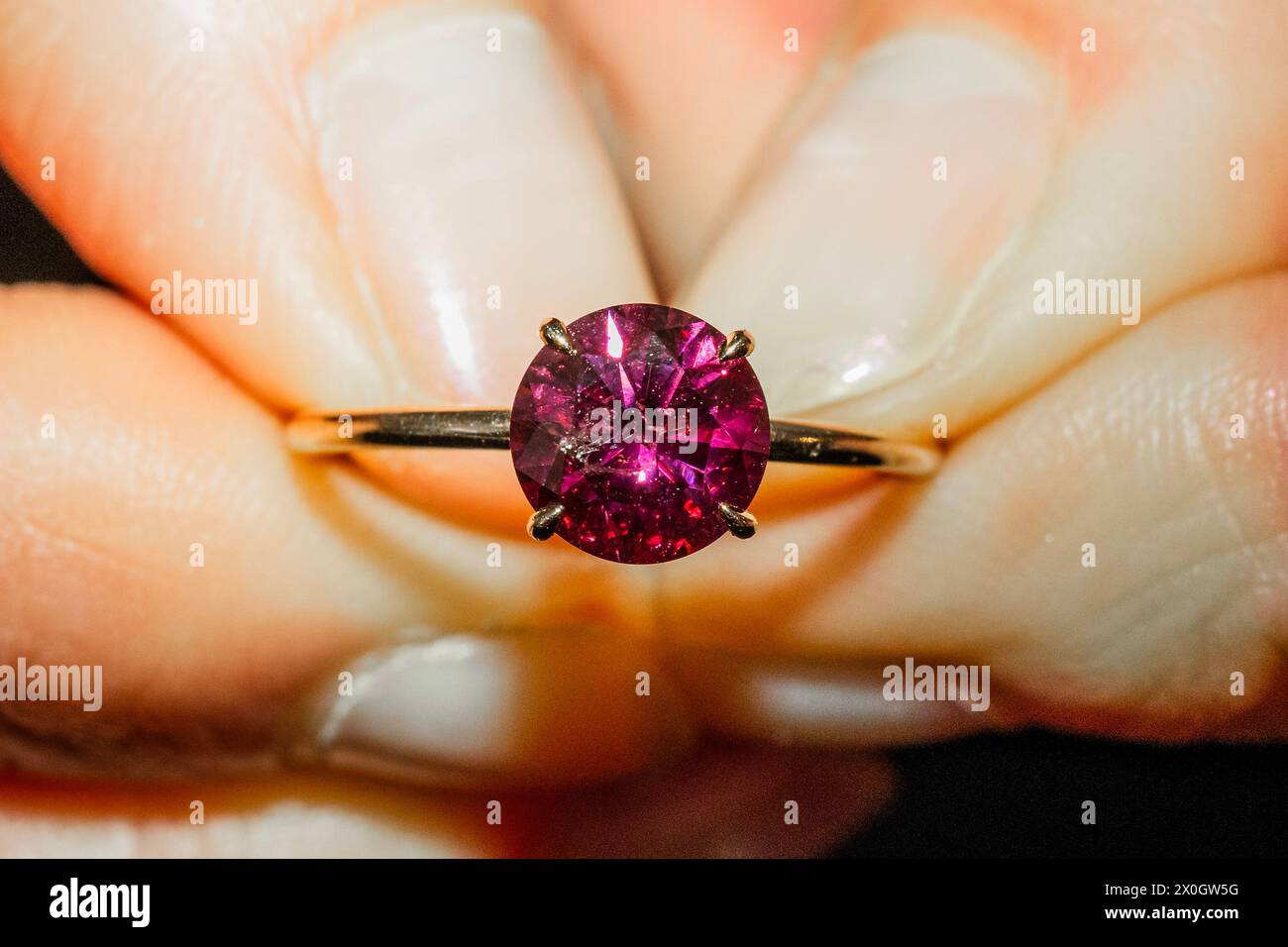 London, UK. 12th Apr, 2024. ‘The Argyle Phoenix', Very Rare Fancy Red ...