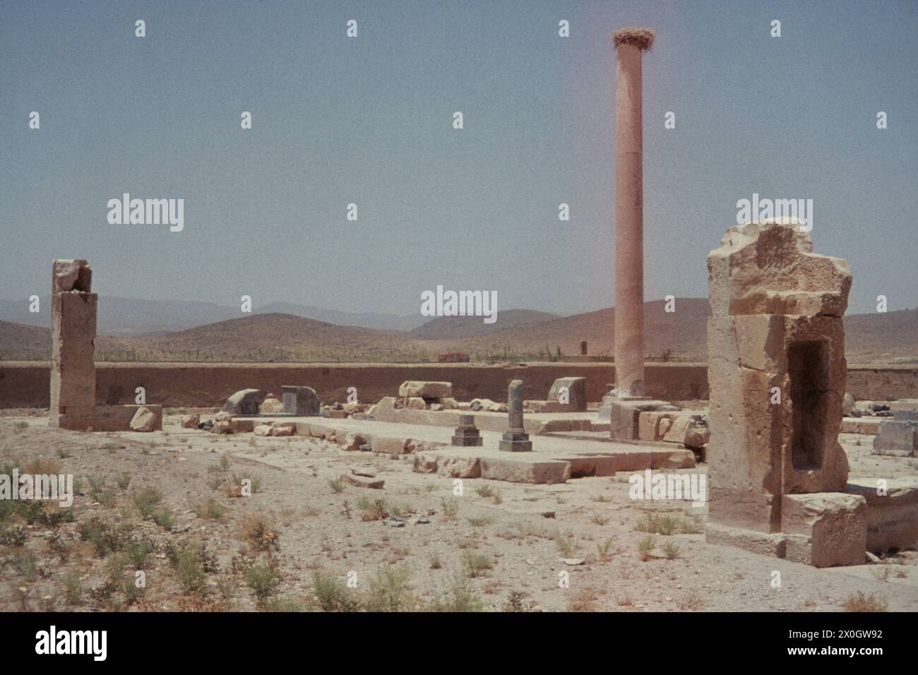 The remains of the Great Reception Hall near the tomb of King Cyrus in ...