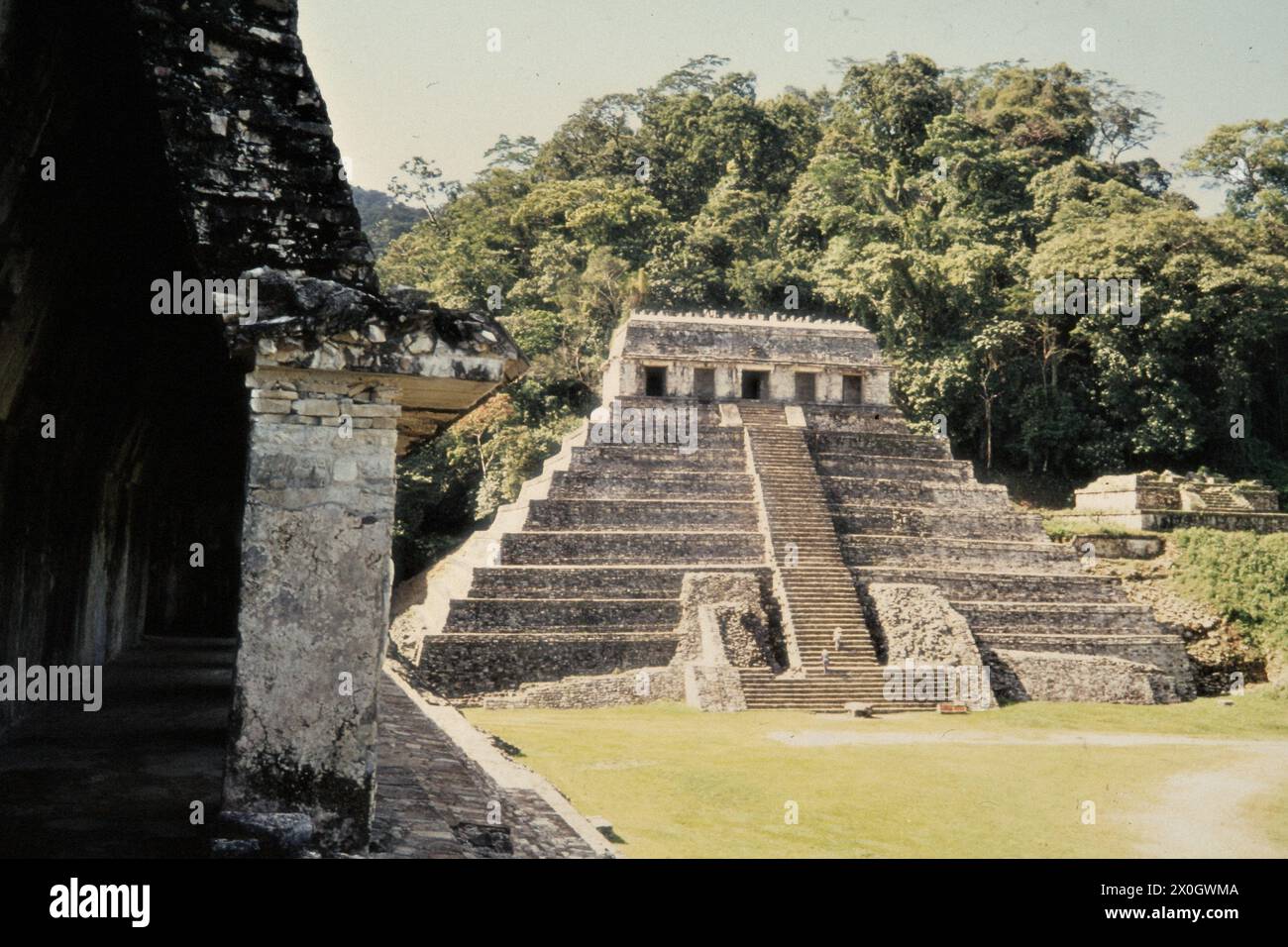 The temple of the inscriptions and the corridor in the great palace in ...