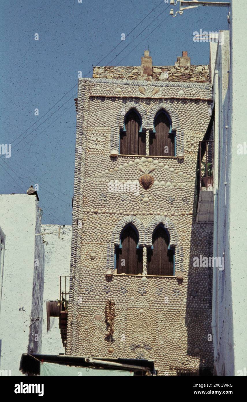 View of a Moorish tower in the Spanish town of Tortosa. [automated ...
