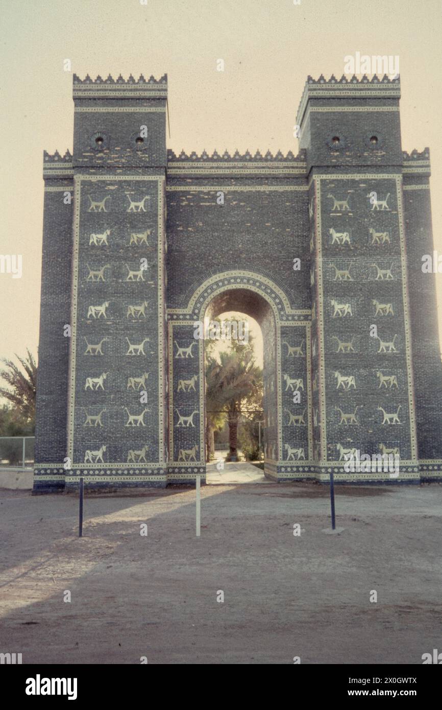 A reconstruction of the Ischar Gate with ornaments and paintings in ...