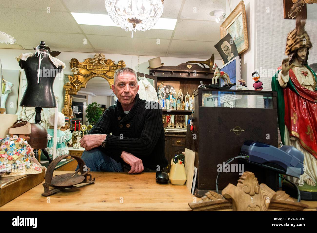 Portrait Vintage Shop Owner Mature adult, vintage and brokante shop ...