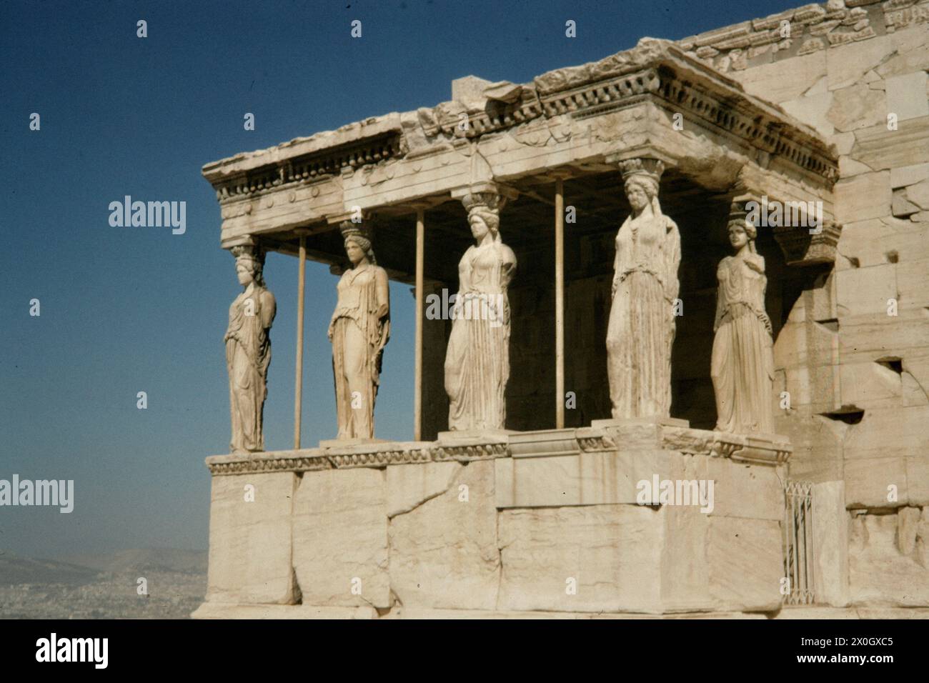 The Erechtheon (hall of the cores) of the Acropolis in Athens ...