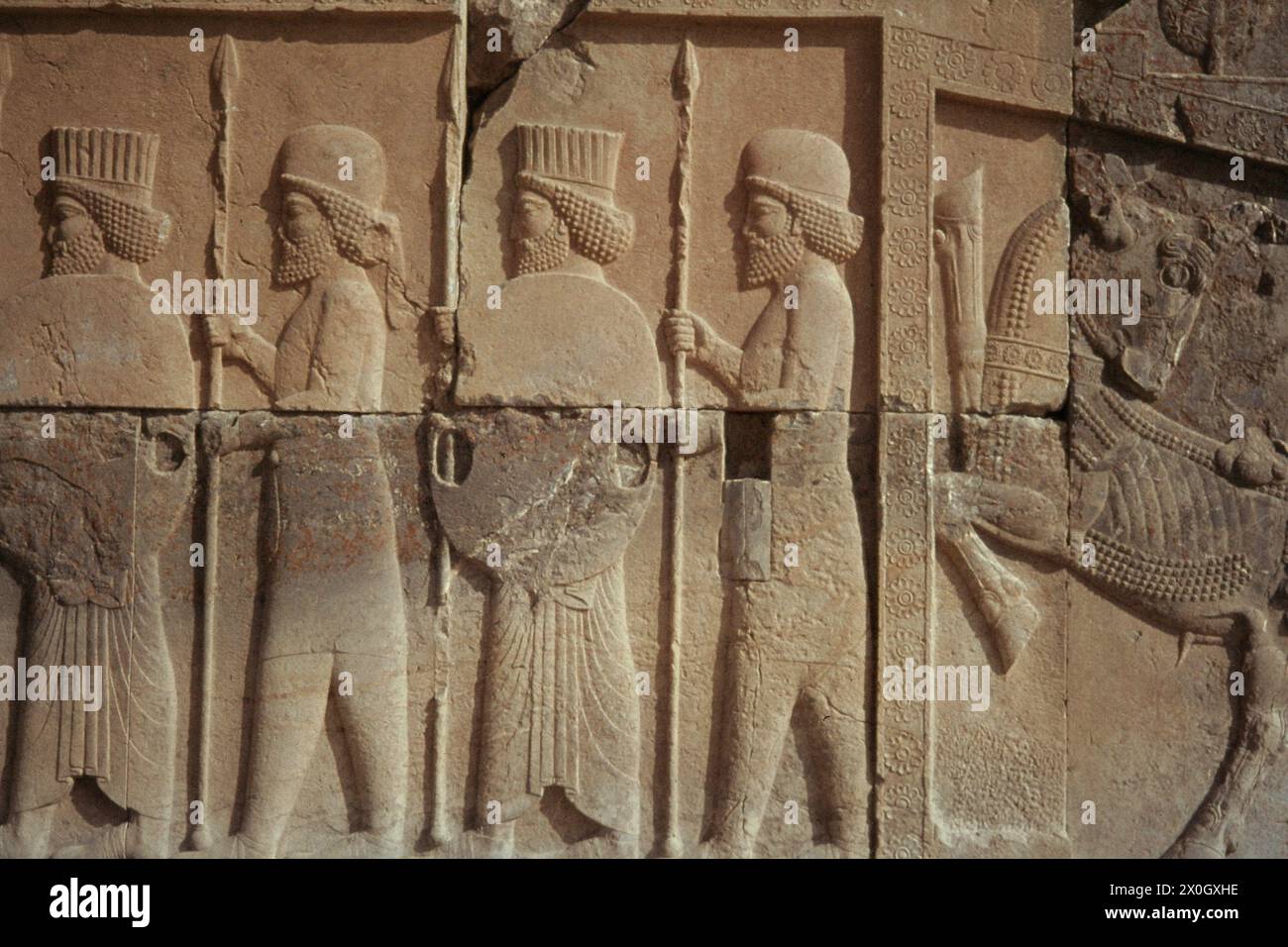 Persian and and Median warriors as reliefs at the northern end of the ...