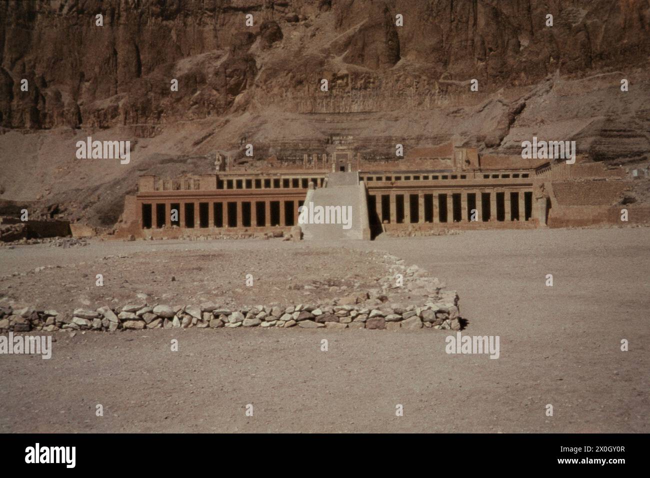 The terrace temple of queen Hatshepsut at the temple complex Deir el ...