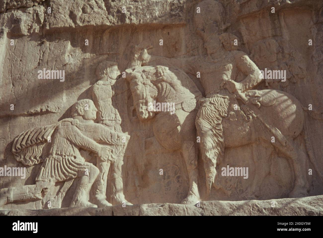 A relief from the Sussanid period shows the triumph of King Shapur over ...