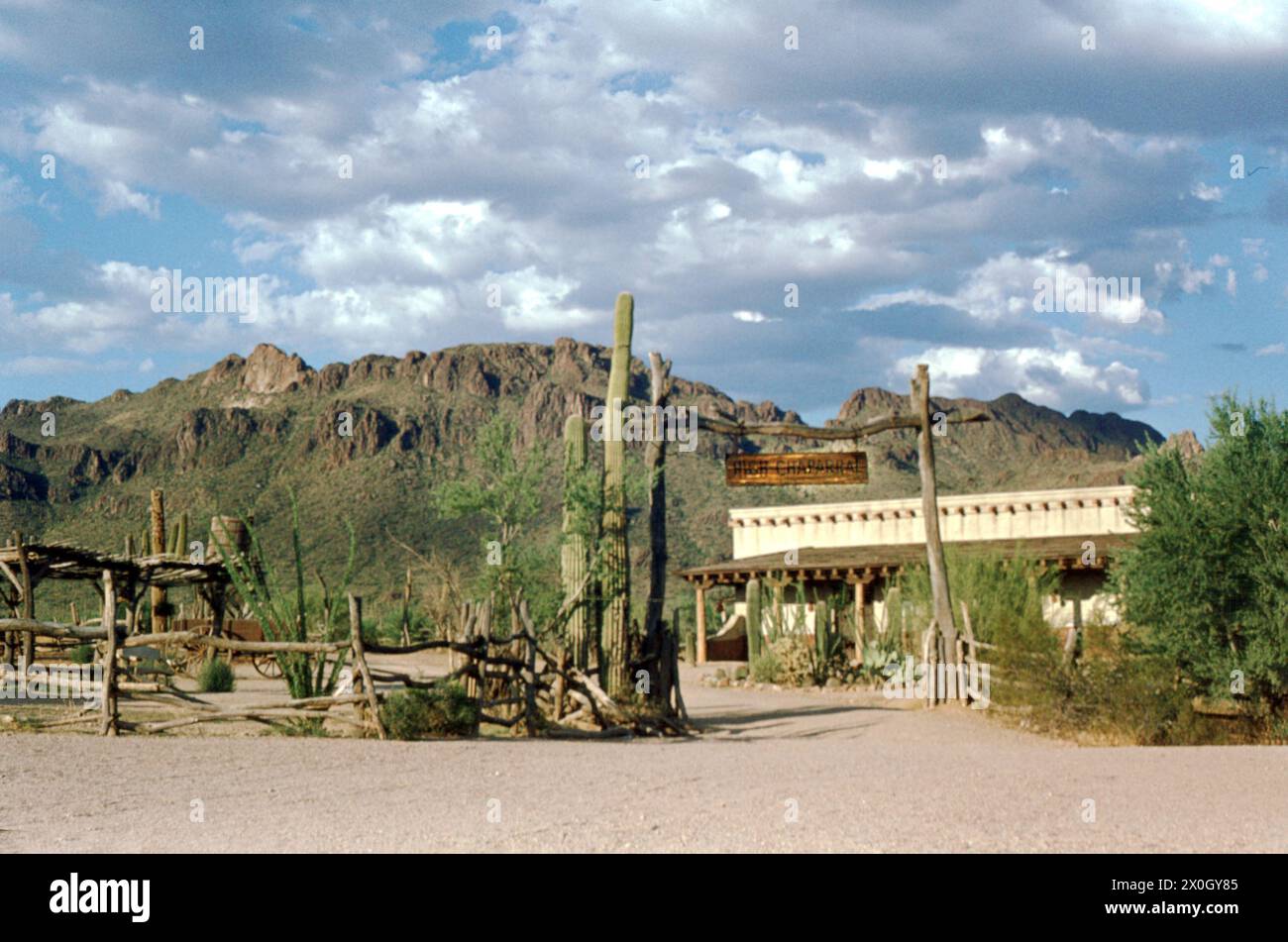 Film set of a farm for the series High Chaparral in the western town of ...