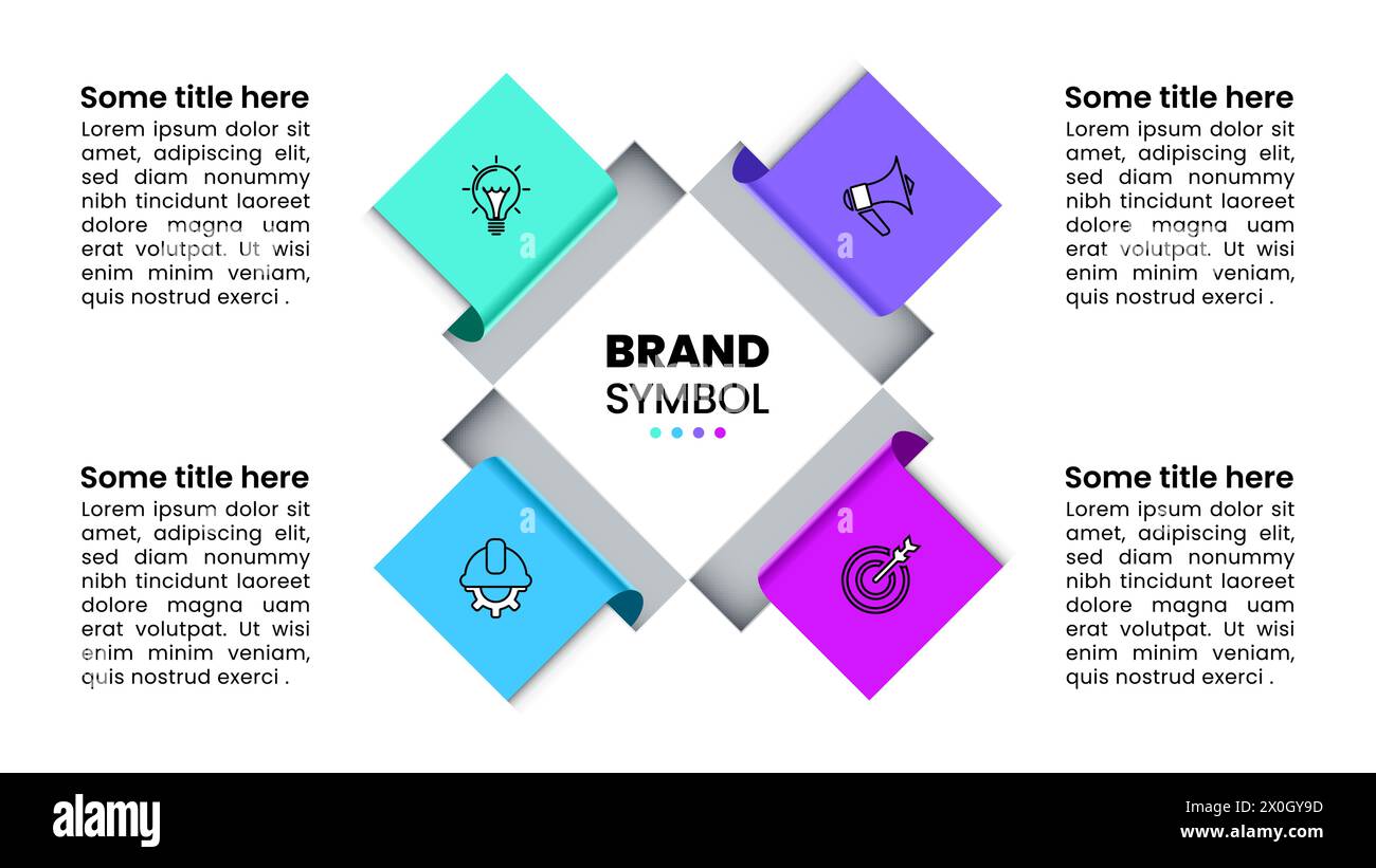 Infographic template with icons and 4 options or steps. Square. Can be ...
