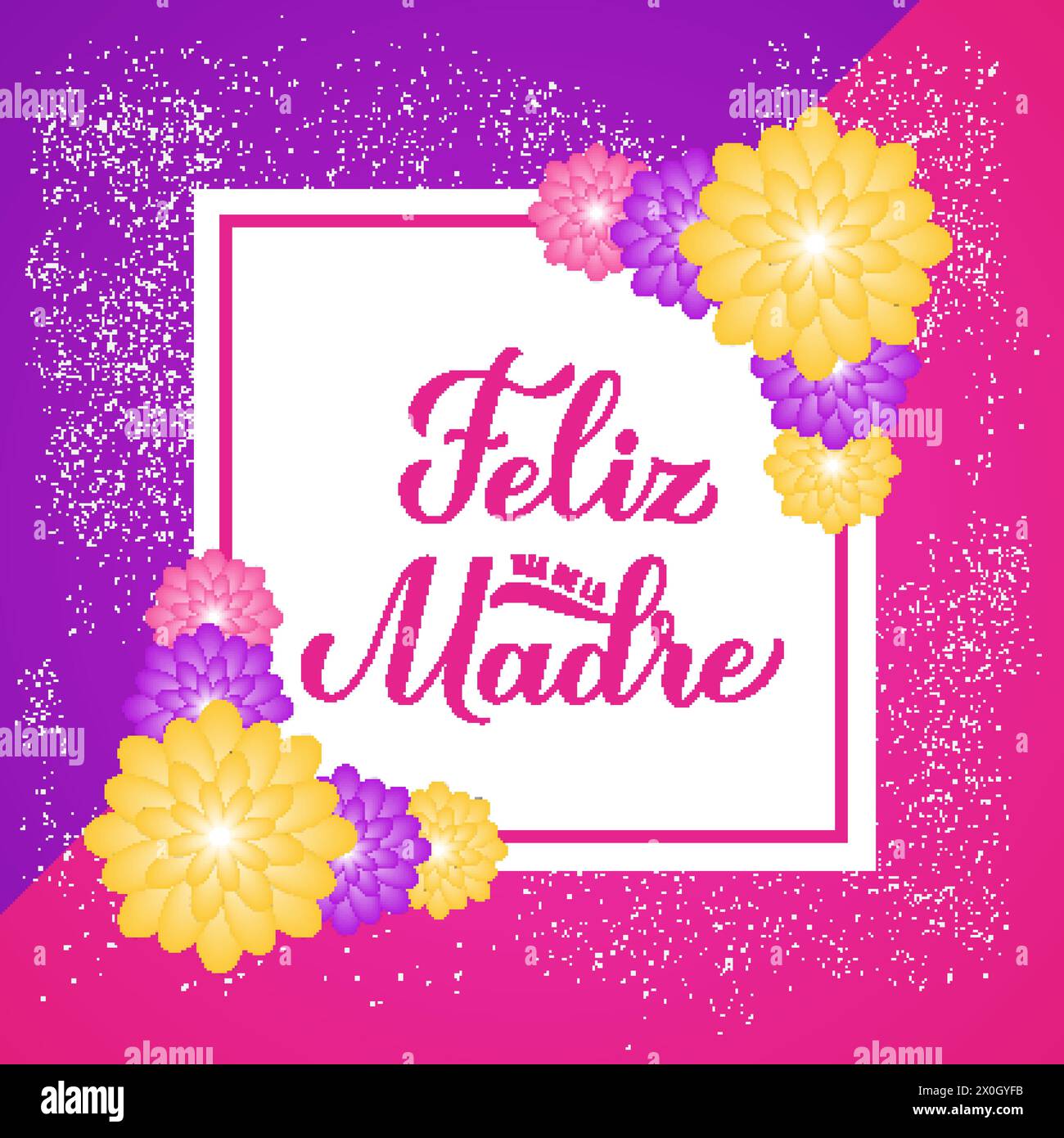 Feliz Dia de la Madre lettring. Happy Mothers Day in Spanish. Greeting ...