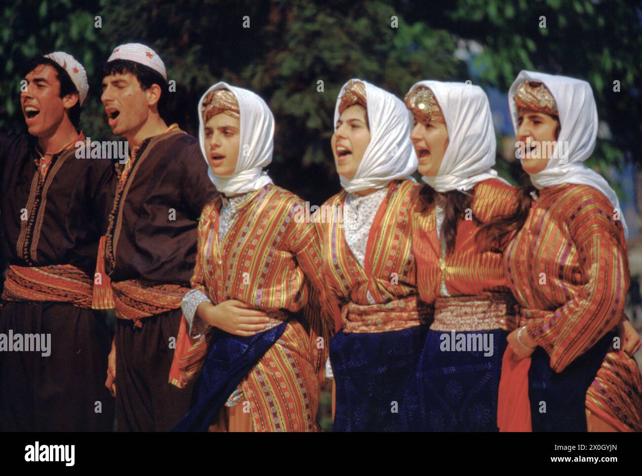 A folklore event in the Rumeli Hisari castle on the Bosporus in Istanbul, Turkey. [automated ...