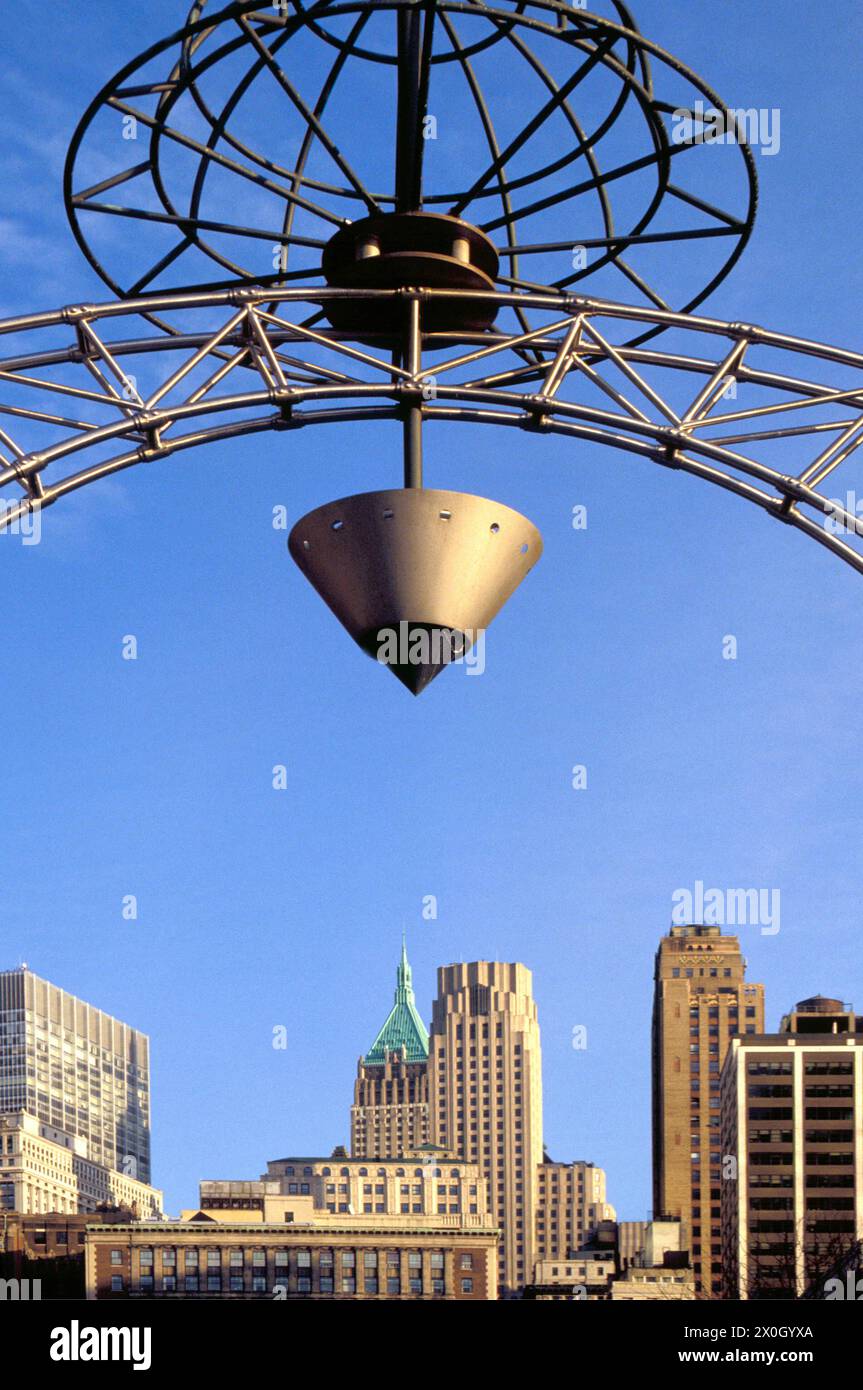 View through the Rector Gate of downtown New York. [automated ...