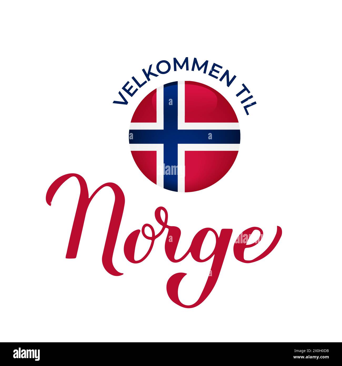 Welcome to Norway calligraphy hand lettering in Norwegian. Vector ...