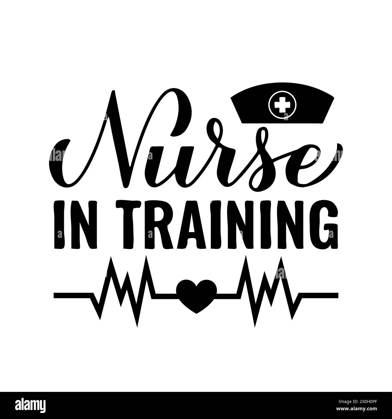 Nurse in training calligraphy hand lettering isolated on white. Future ...