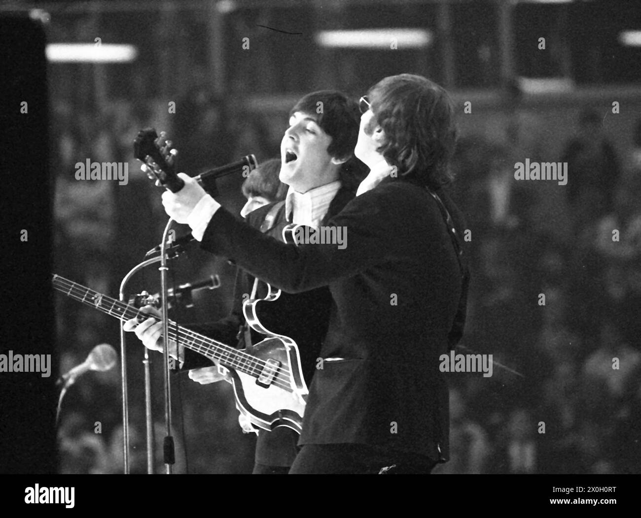 "The rock band ""The Beatles"" during their performance at the concert ...
