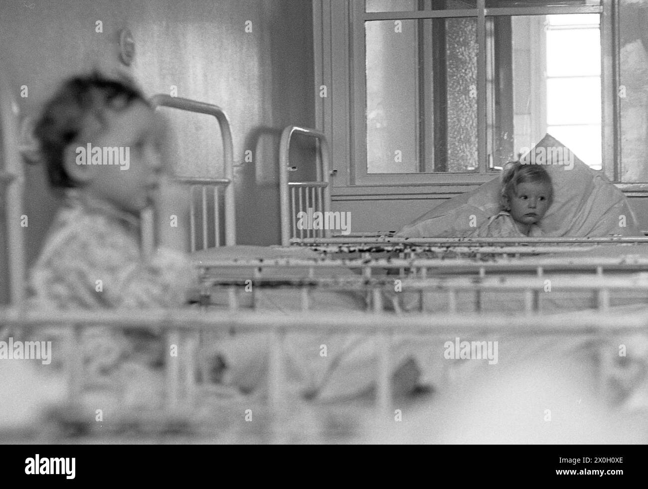 Admission to a children's hospital. The picture shows sick children ...