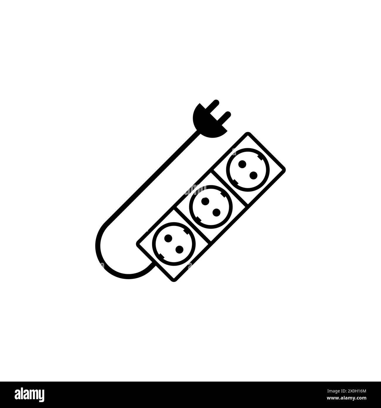 Plug Wire Socket. Power Extension Cord. Power Plug flat vector icon ...