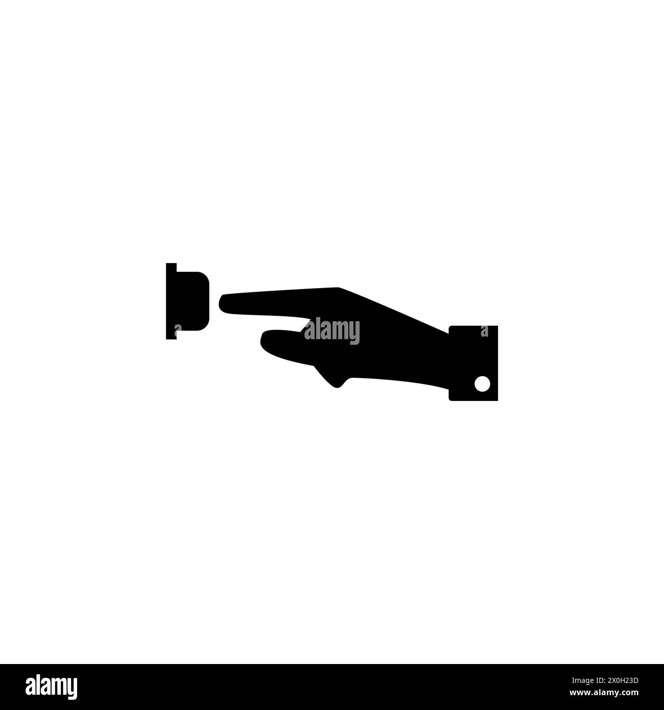 Hand Pressing Button flat vector icon. Simple solid symbol isolated on ...