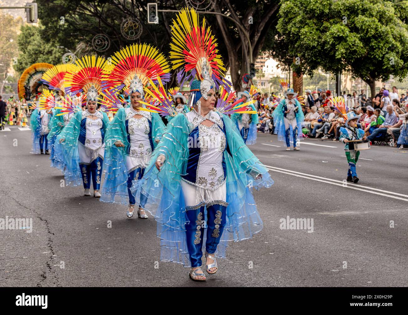 Group of people in very elaborate costumes in the Tenerife carnival ...