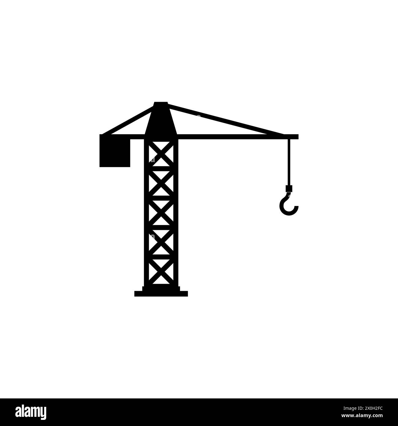 Building Tower Crane flat vector icon. Simple solid symbol isolated on ...