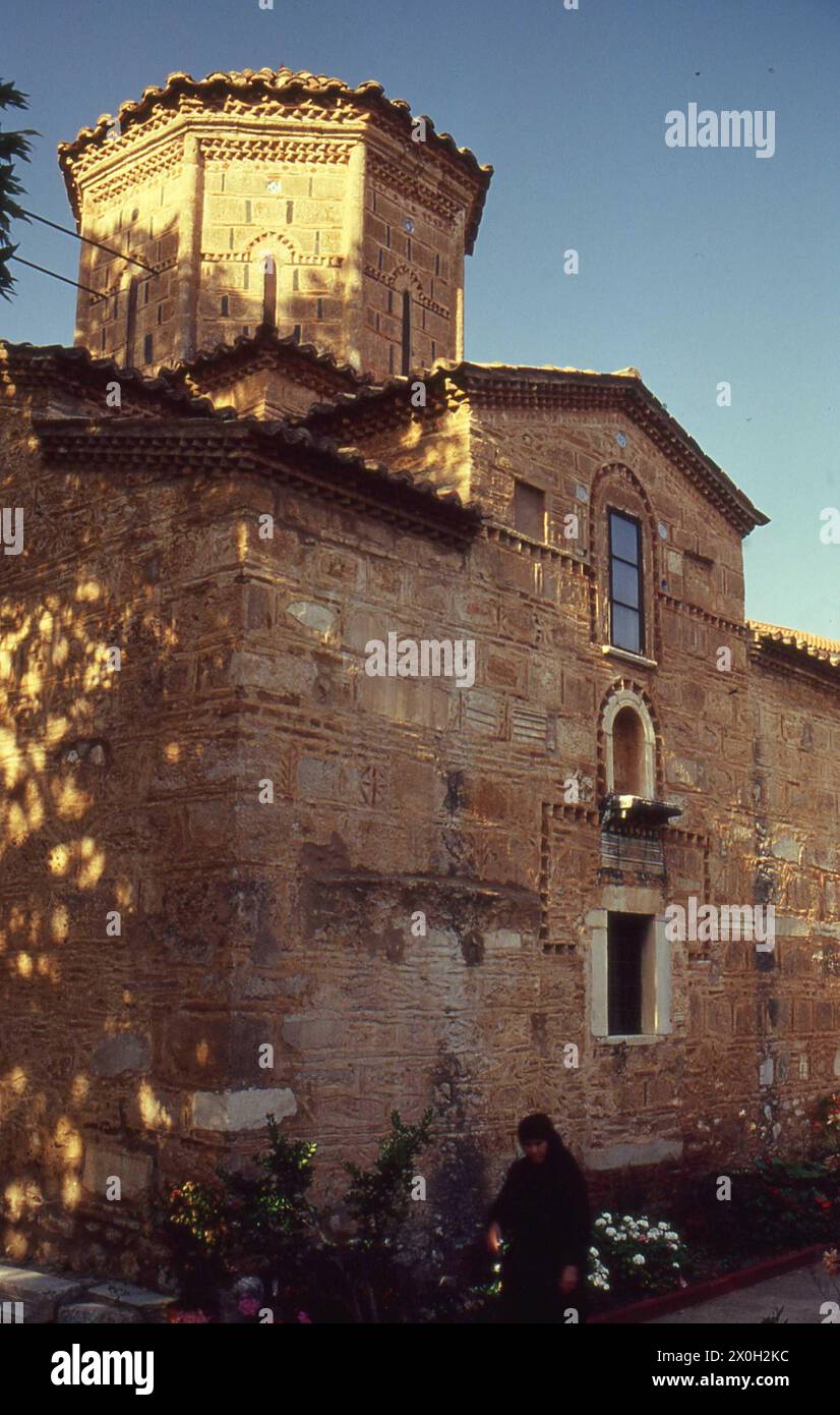 A nun and a monastery building on the Peloponnese Stock Photo - Alamy