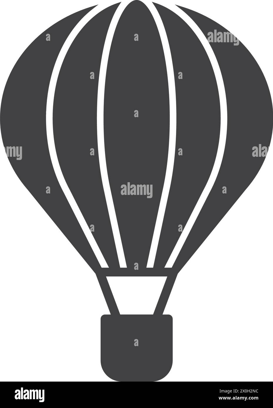 Hot air balloon icon in flat style. Aerostat vector illustration on ...
