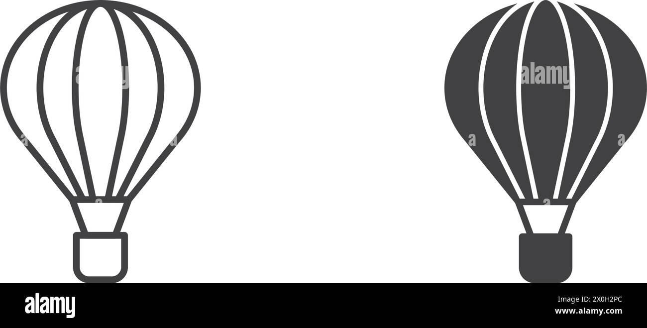 Hot air balloon icon in flat style. Aerostat vector illustration on ...