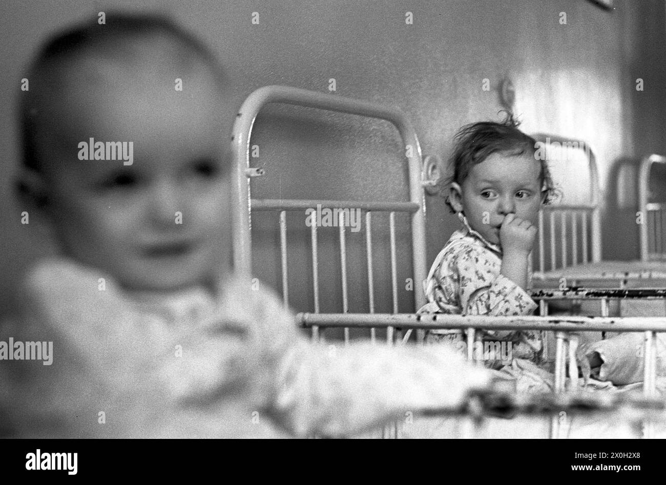 Admission to a children's hospital. The picture shows sick children ...