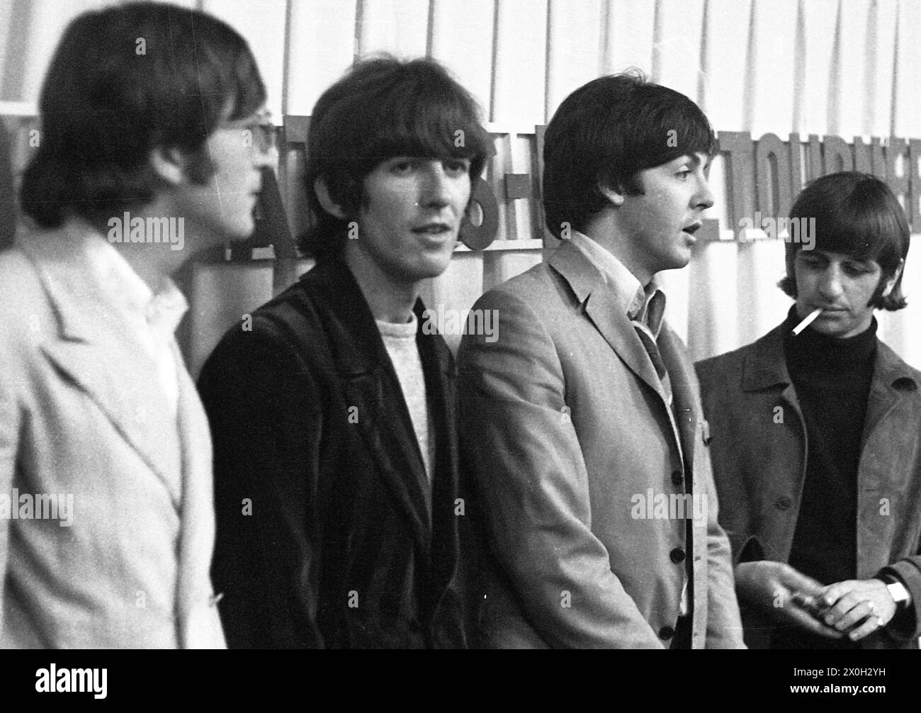 "The rock band ""The Beatles"" at a press conference after their ...