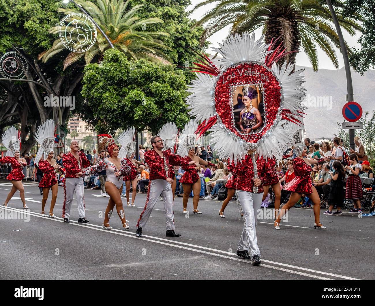 Group of people in very elaborate costumes in the Tenerife carnival ...