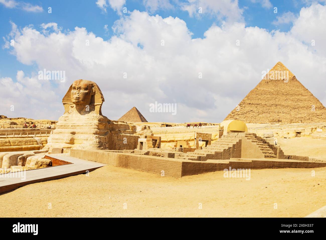 The Great Sphinx of Giza. Monolith built by the Pharaoh Kharfe on the ...