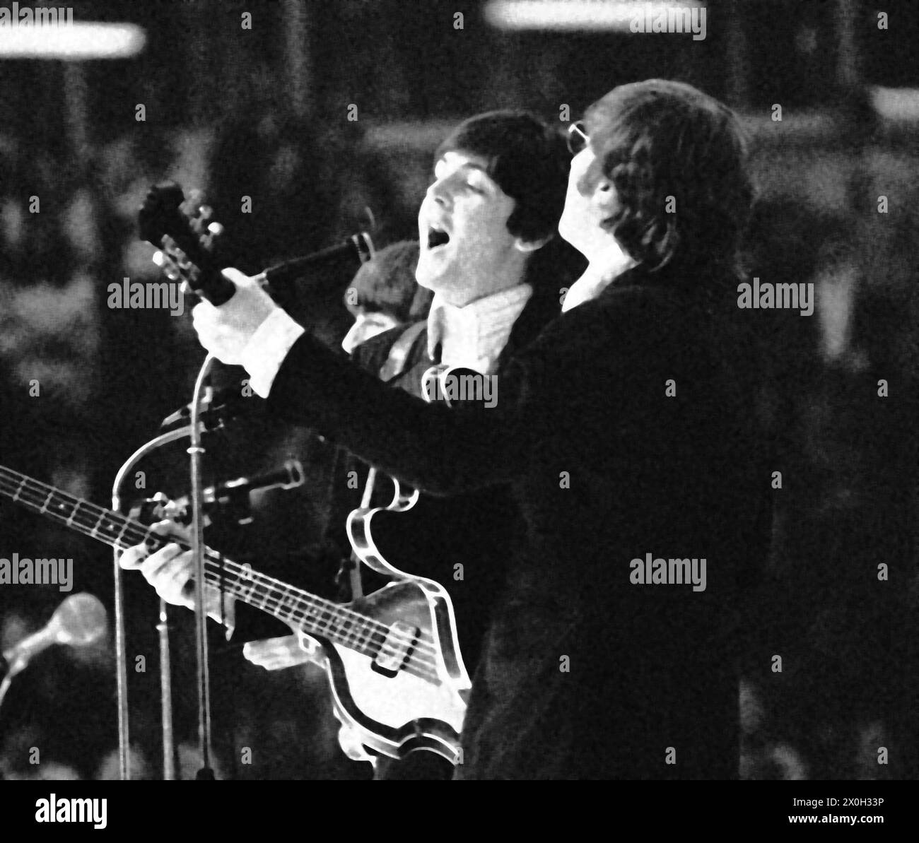 "The rock band ""The Beatles"" during their performance at the concert ...
