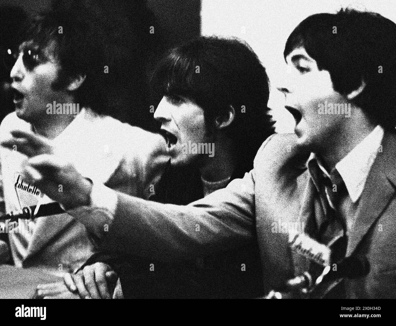"The rock band ""The Beatles"" at a press conference after their ...