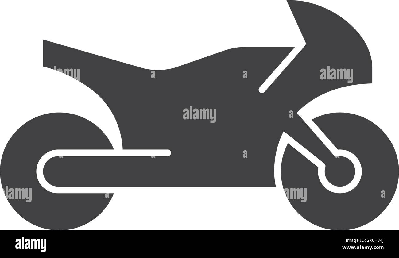 Motorbike icon in flat style. Motorcycle vector illustration on ...