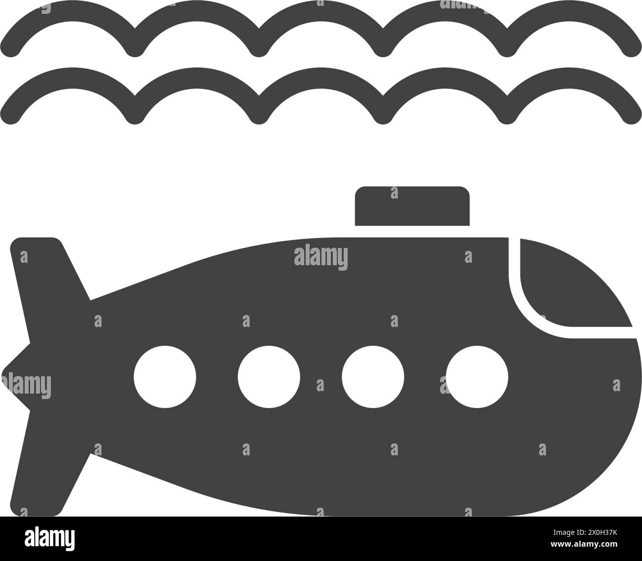 Submarine icon in flat style. Bathyscaphe vector illustration on ...